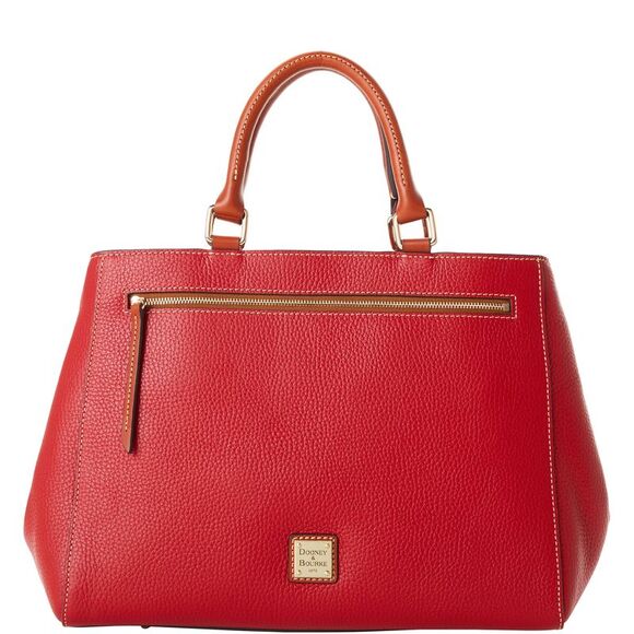 Dooney & Bourke | Bags | Dooney Bourke Pebble Grain Zip Satchel Red ...